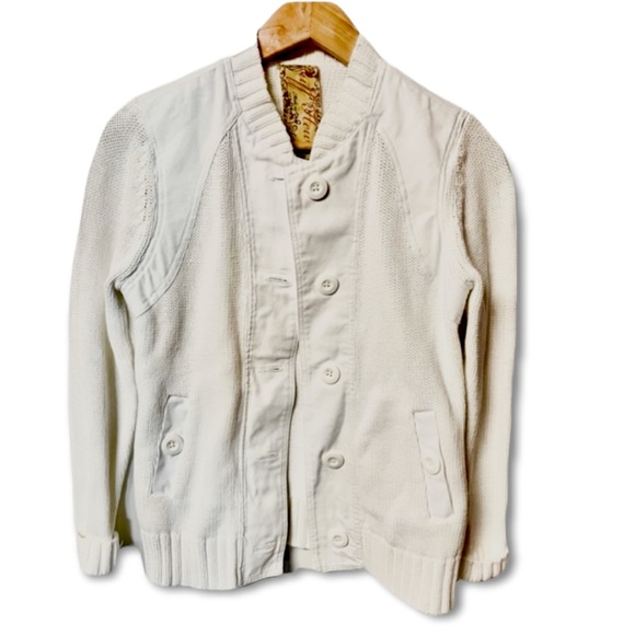 Ruff Hewn | Jackets & Coats | Hewn White Tight Cable Knit Sweater ...